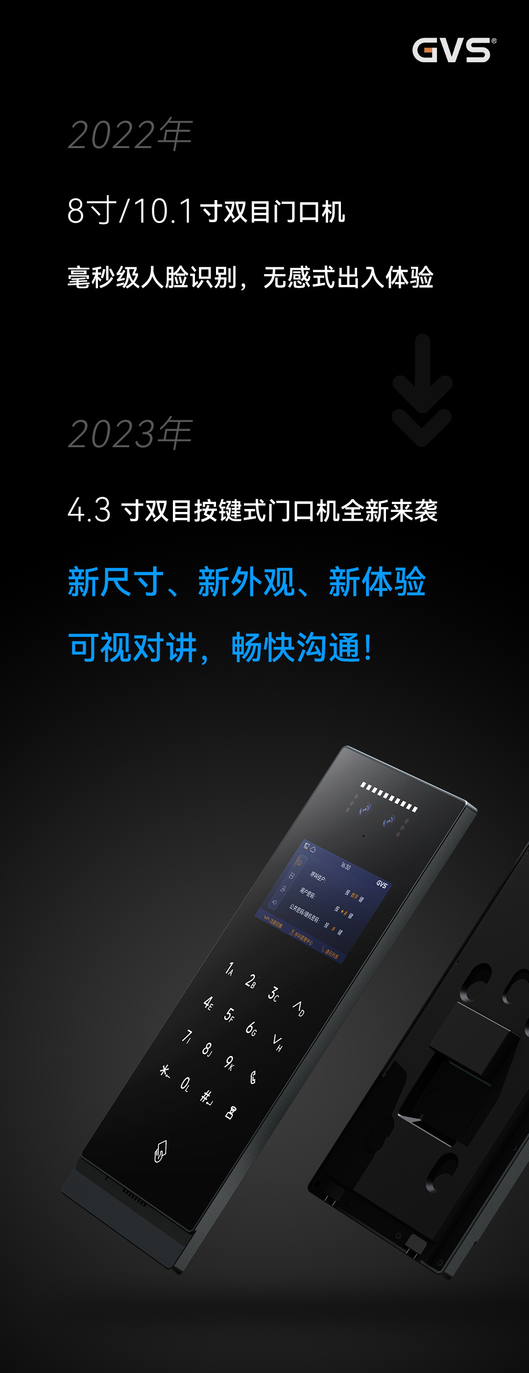 GVS×双目门口机 | 4.3寸新成员，现已加入对讲家族