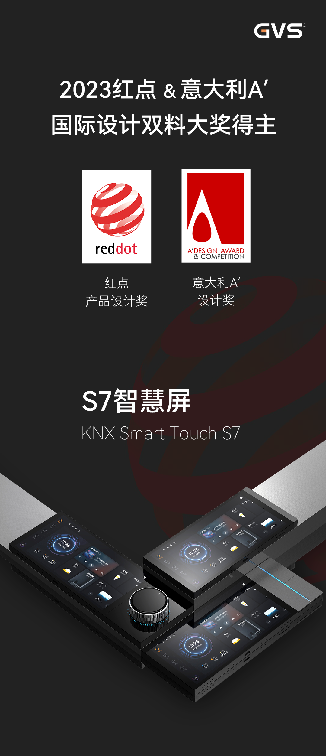 GVS×国际大奖 | S7荣获红点奖&意大利A'两大奖项